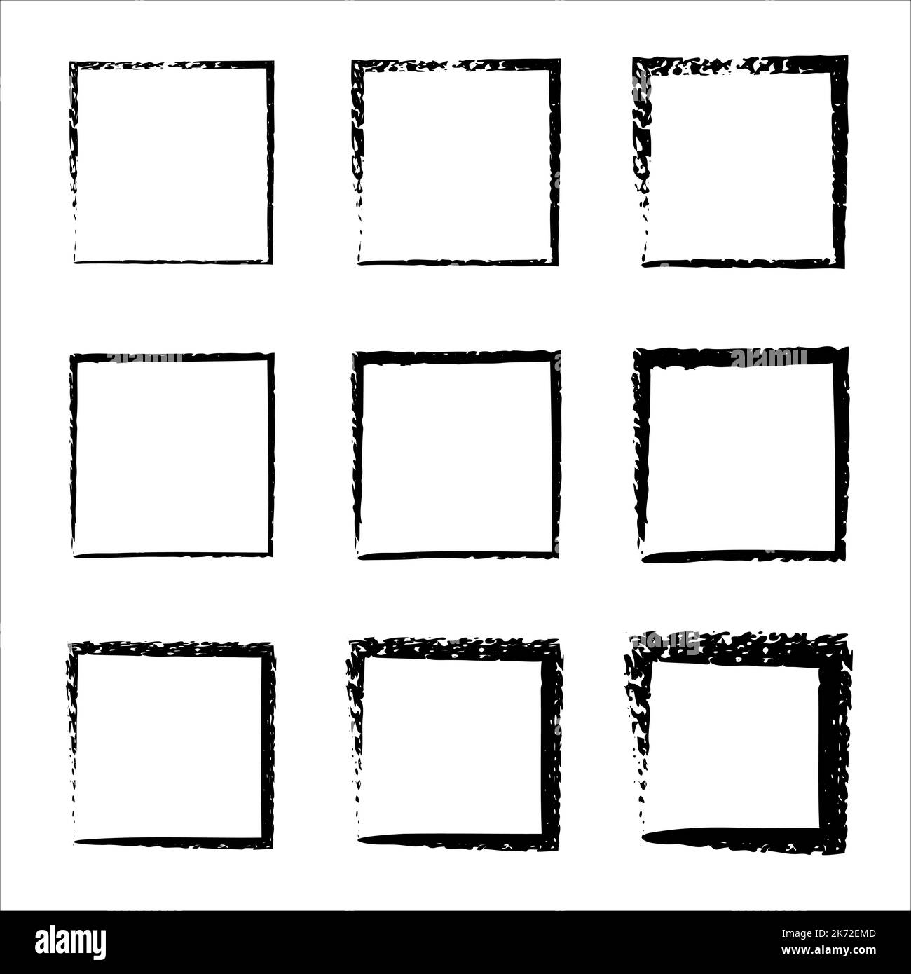 Grunge frames vector set. Vector black painted squares. Grunge style ... Grunge frames vector set. Vector black painted squares. Grunge style ...