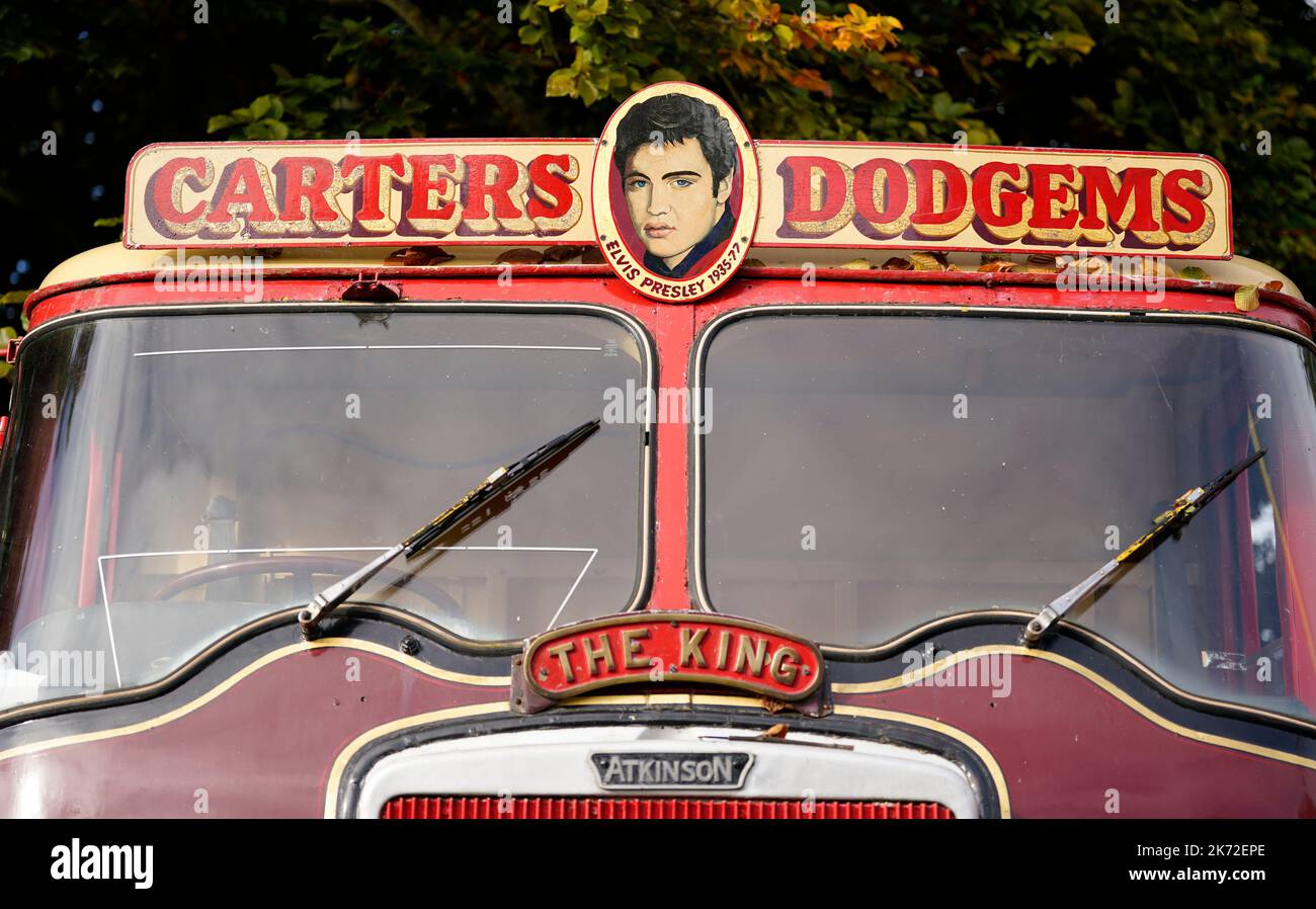 A view of Carters Dogems signage alongside a picture of Elvis Presley ...