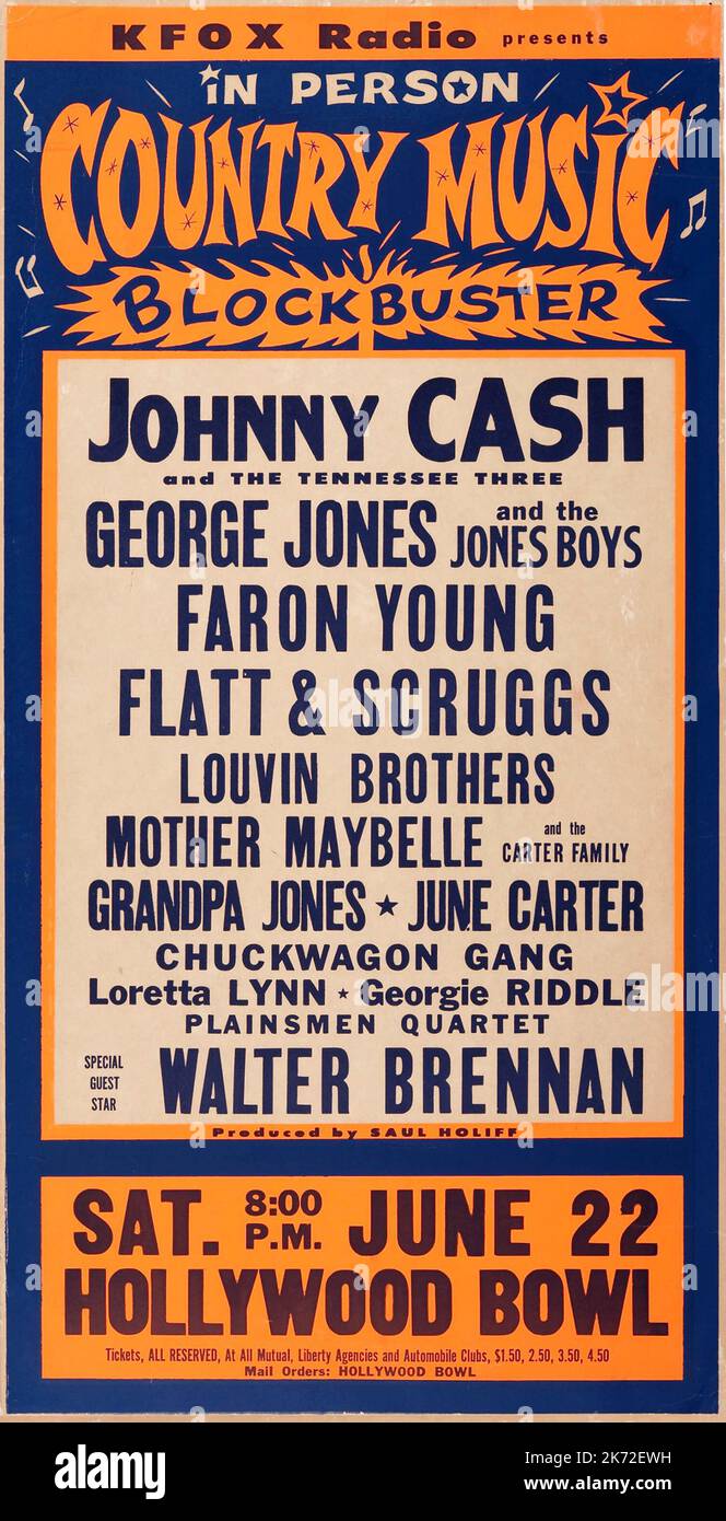 Johnny cash concert poster hi-res stock photography and images - Alamy