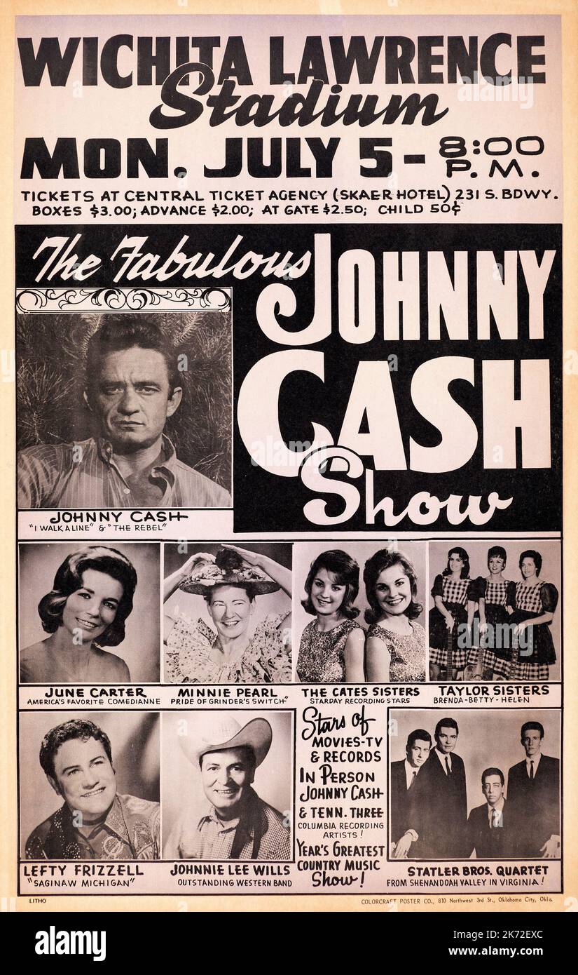 The Fabulous Johnny Cash show, June Carter, Lefty Frizzell 1965 Wichita ...