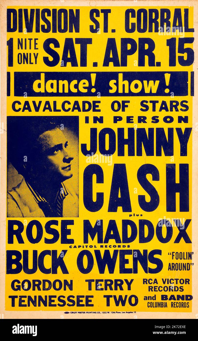 Vintage Johnny Cash Concert Poster
