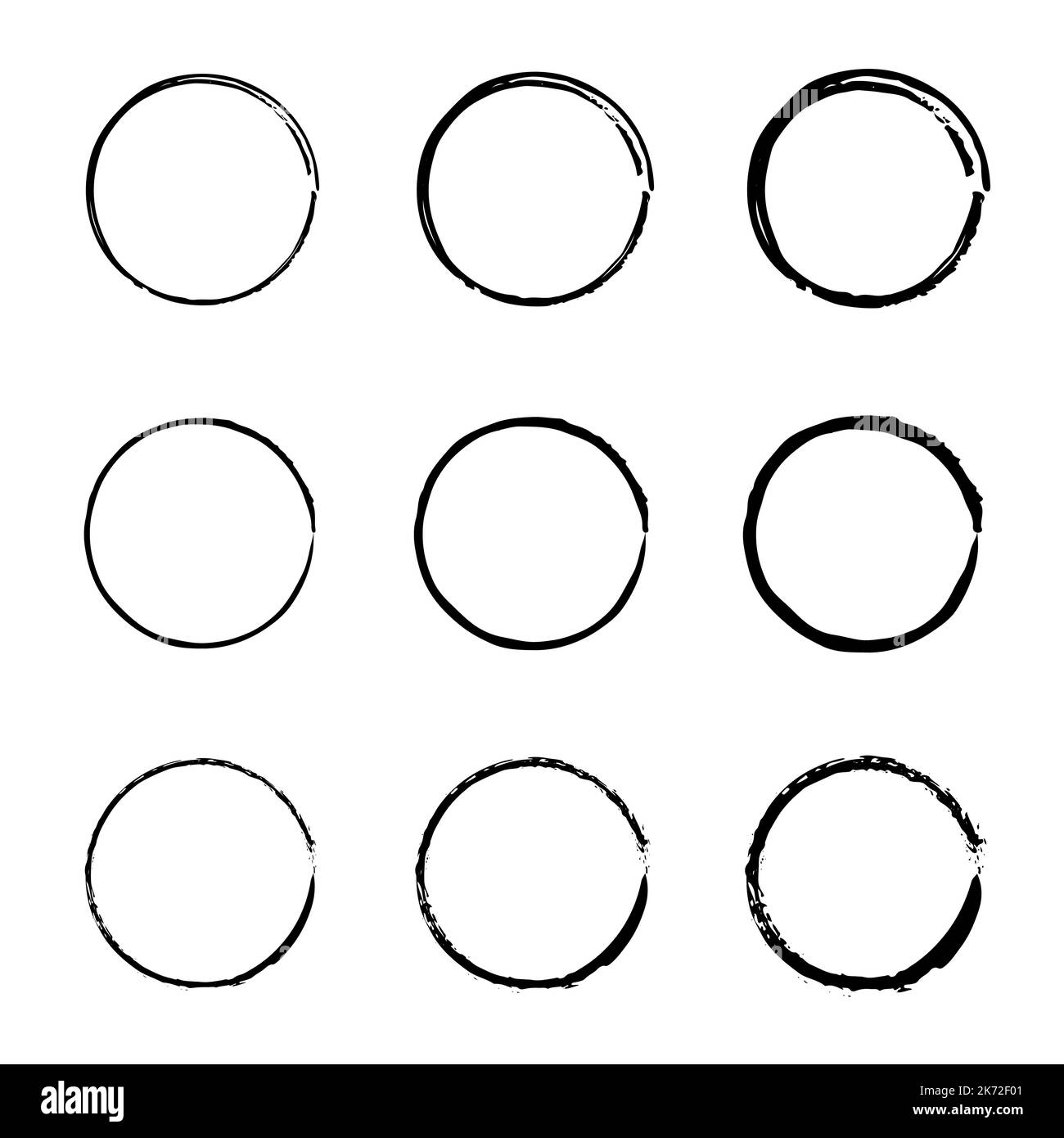 Hand Drawn Set Of Objects Sketch Hand Drawn Doodle Circles For Design Elements Stock Vector