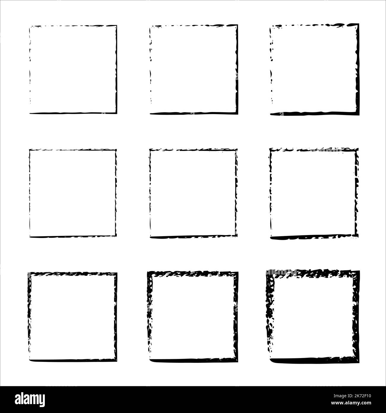 Rectangular Vector Frame Borders Set Grunge Style Set Of Square Shapes Stock Vector Image