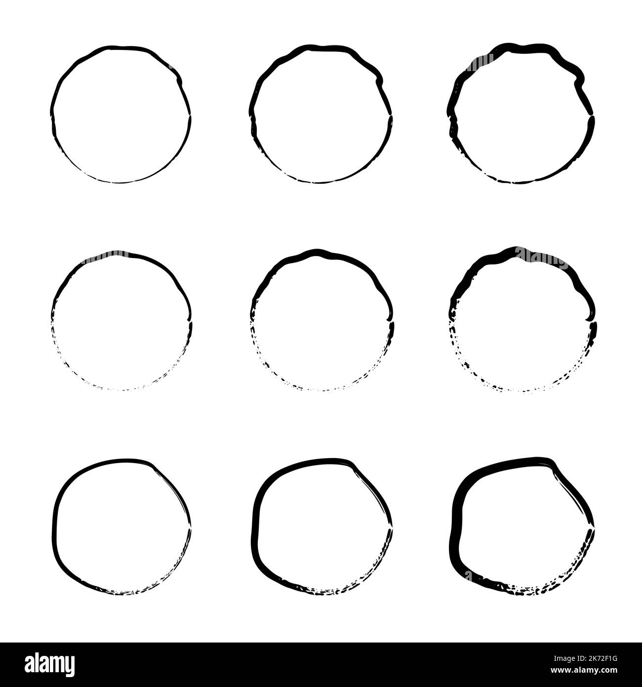 Hand drawn circles sketch frame set. Rounds scribble line circles. Speed lines in circle form ...