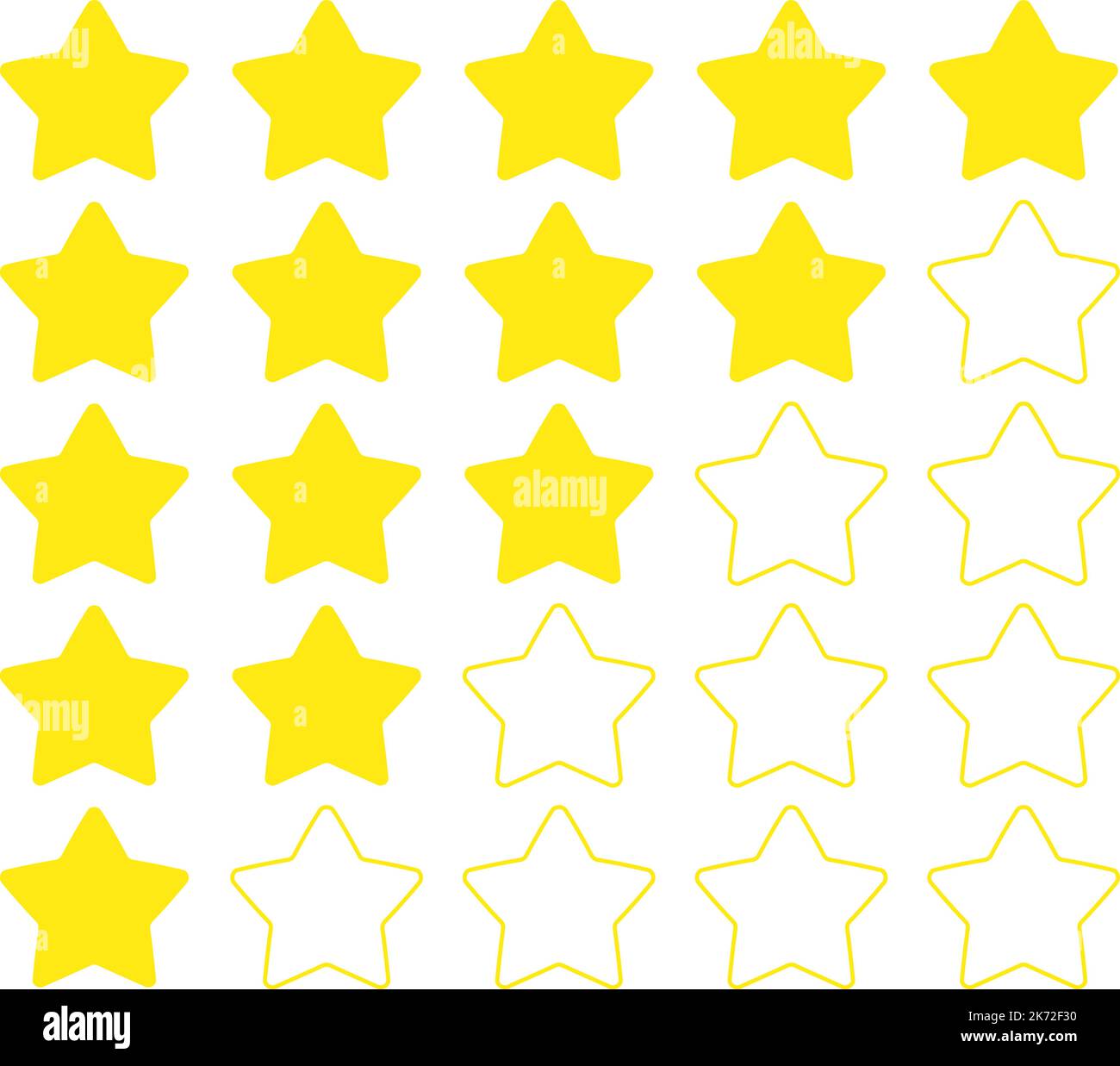 Rating stars or 5 rate review vector web ranking star signs Stock Vector Image & Art - Alamy