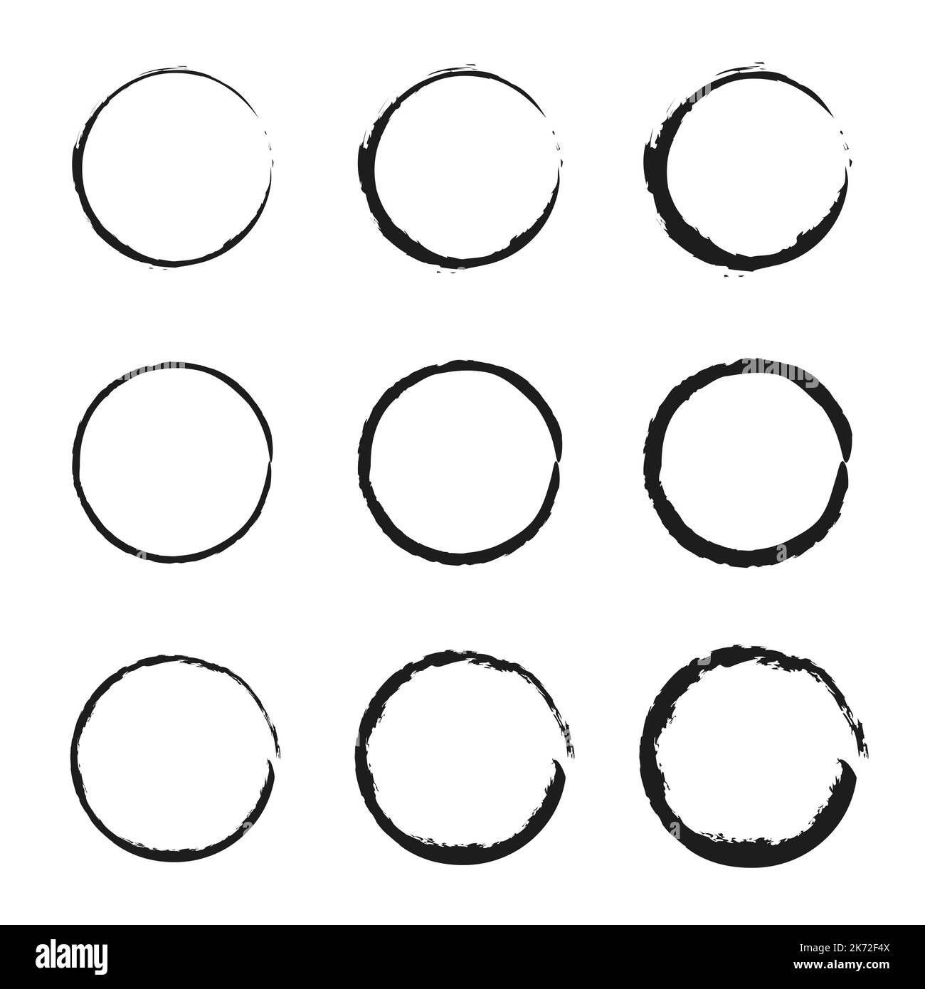 Hand drawn circles sketch. Vector grunge round shapes. Simple hand ...