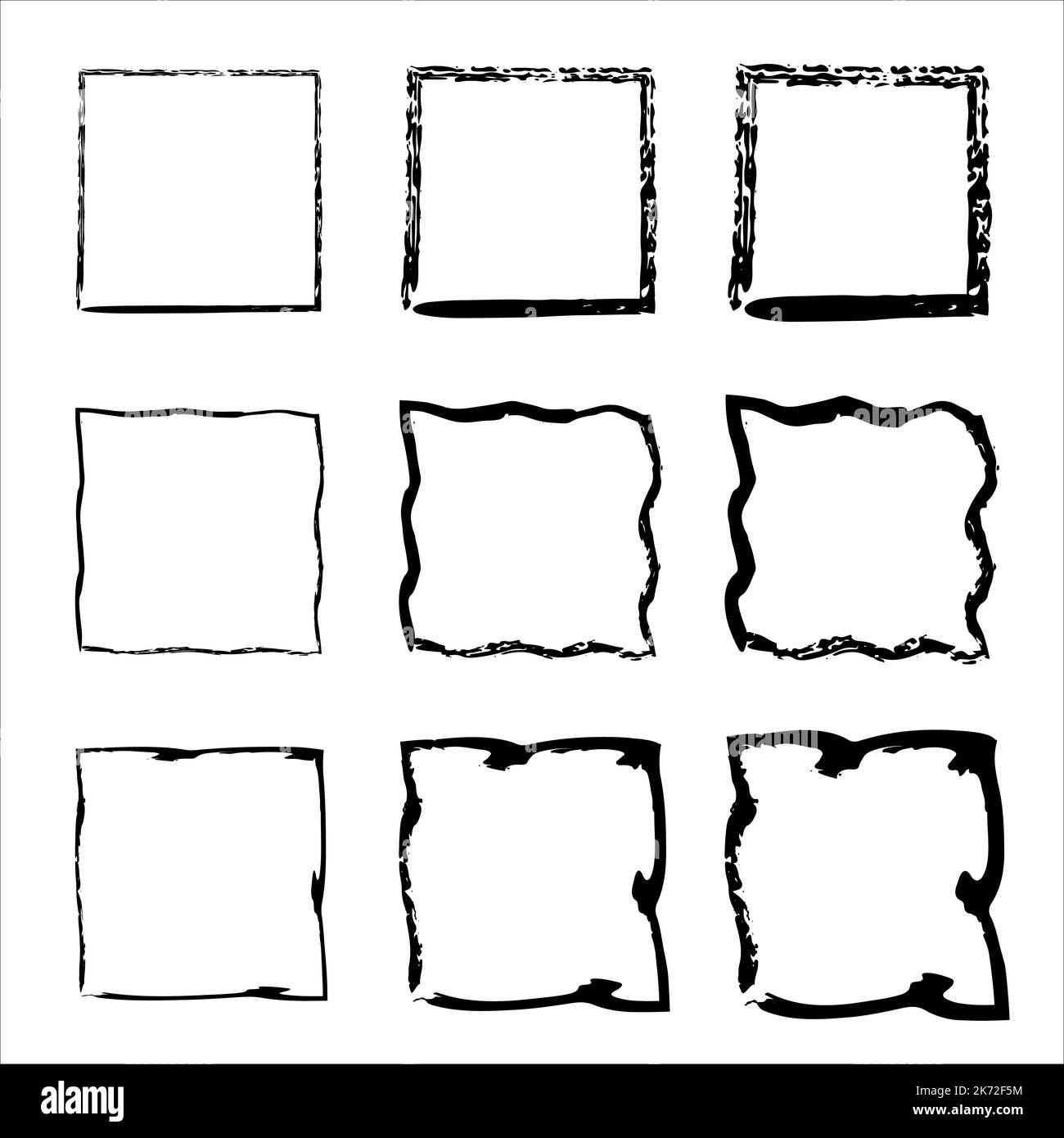 Grunge frames vector set. Vector black painted squares. Vector borders ... Grunge frames vector set. Vector black painted squares. Vector borders ...