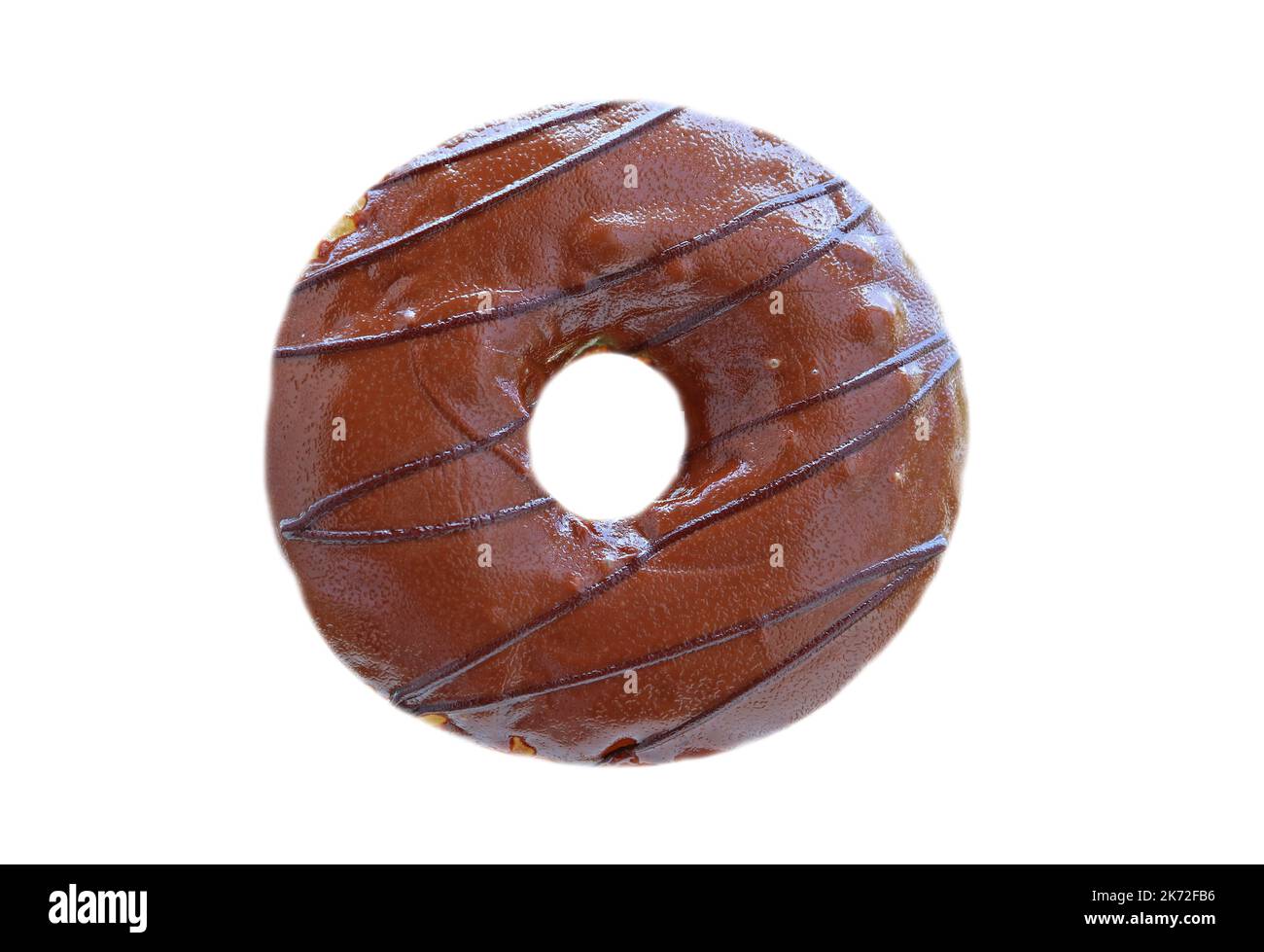 Chocolate Frosted Doughnut Isolated on White Background Stock Photo - Alamy