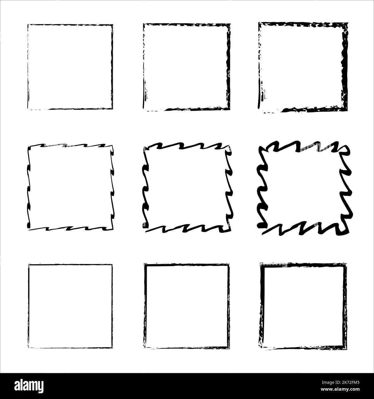 Grunge frames vector set. Vector black painted squares. Set of grunge ... Grunge frames vector set. Vector black painted squares. Set of grunge ...
