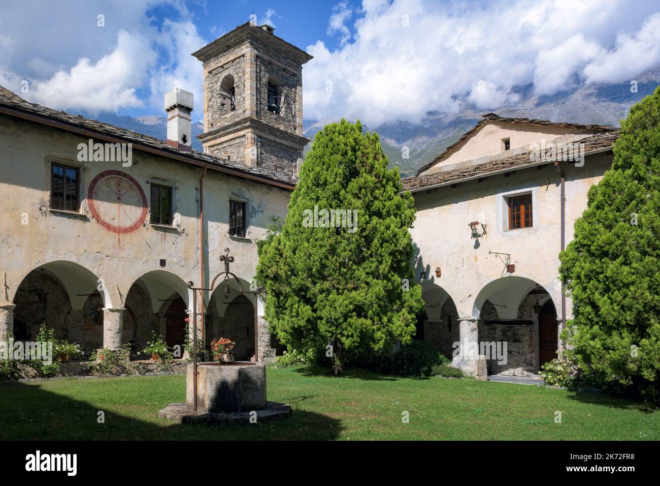 Novalesa, Italy - August 29, 2021: The abbey of Novalesa in Piedmont ...