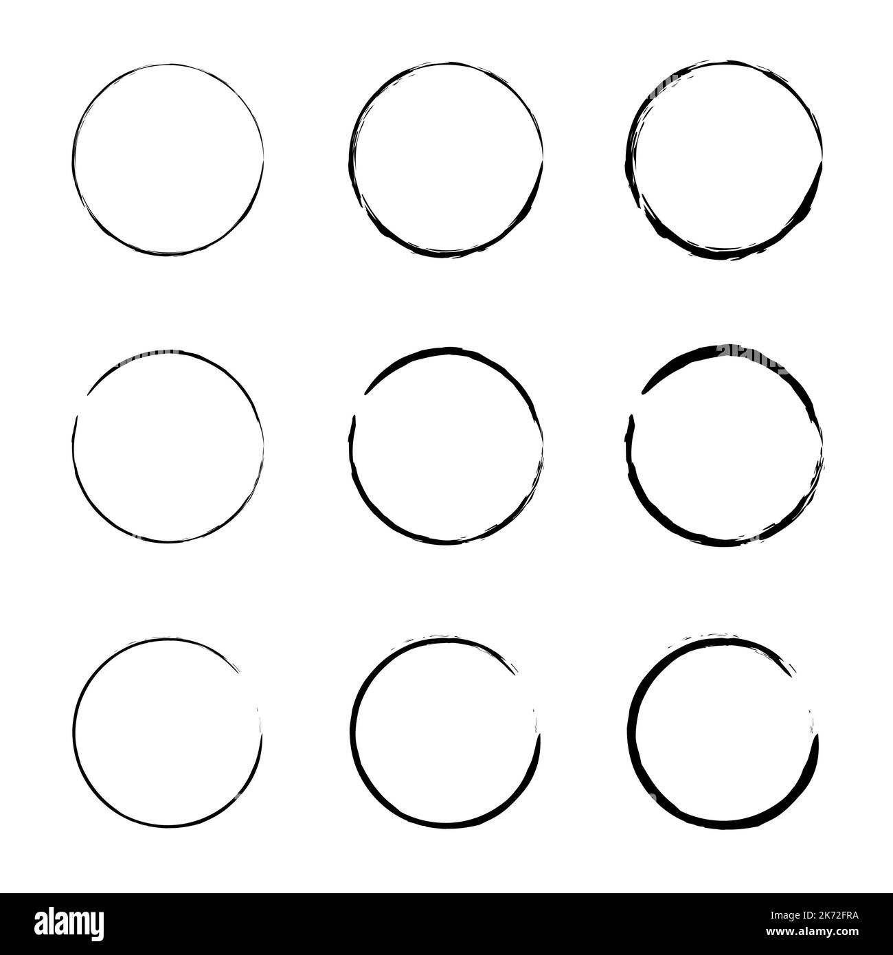 Set of black circles. Sketch hand drawn. Simple hand drawn circle Stock ...