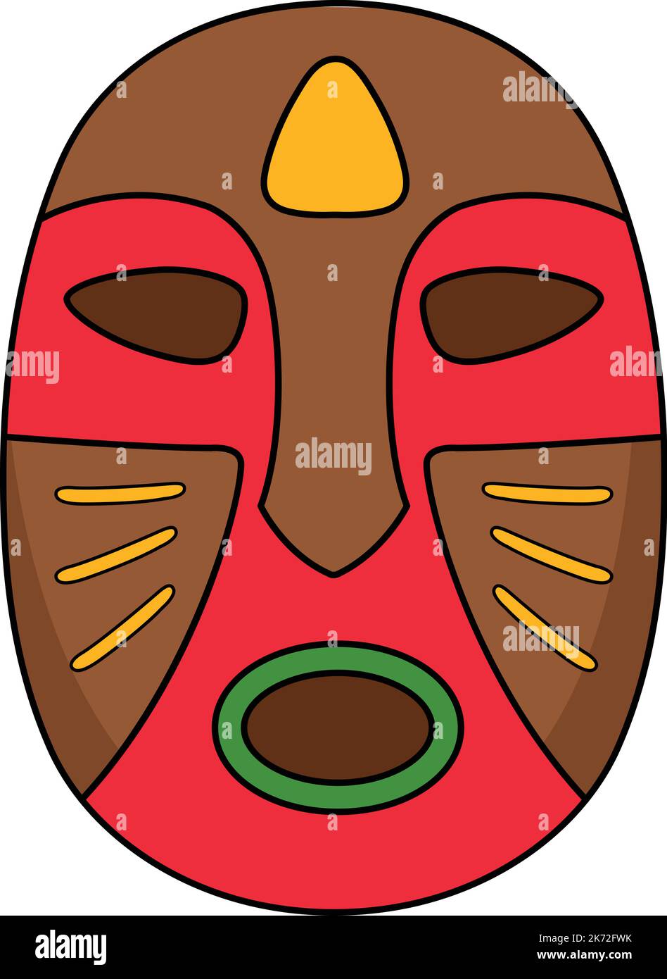 Tribal Mask Cartoon Colored Clipart Illustration Stock Vector Image ...