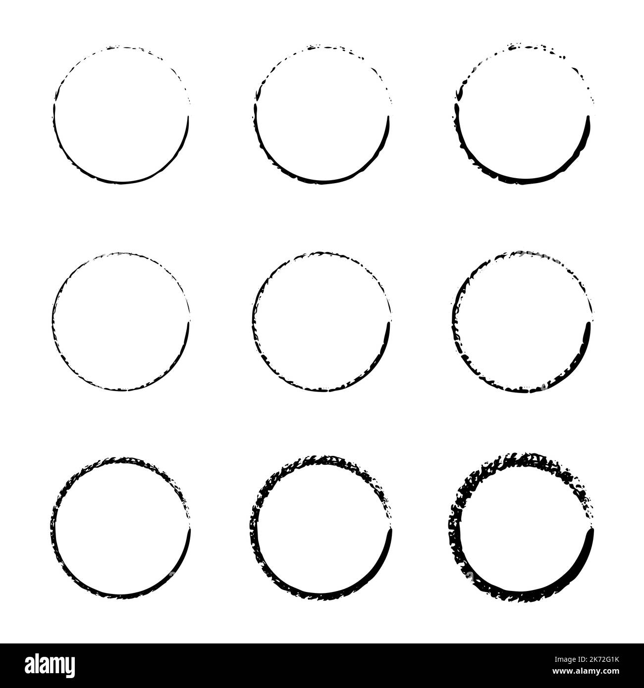 Super set of circles lines. Round frames in doodle style. Ideal for ...