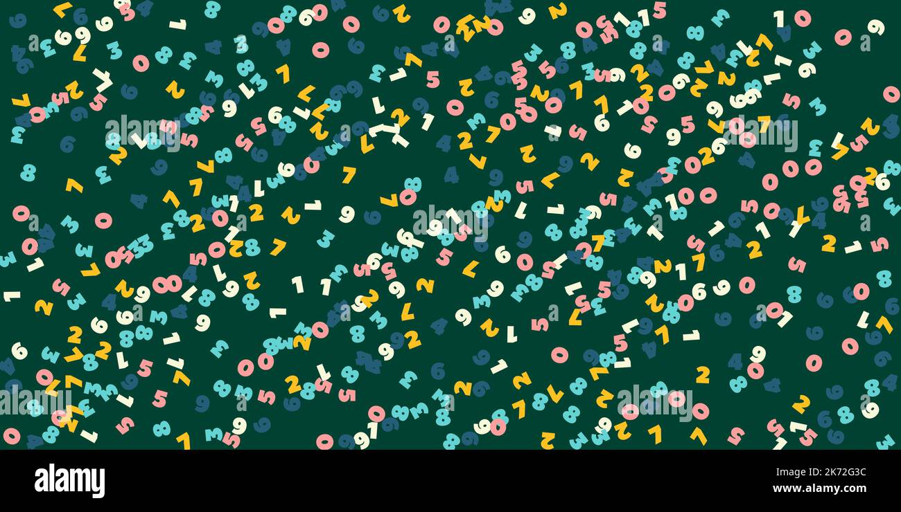 Falling pastel numbers. Math study concept with flying digits. Awesome ...