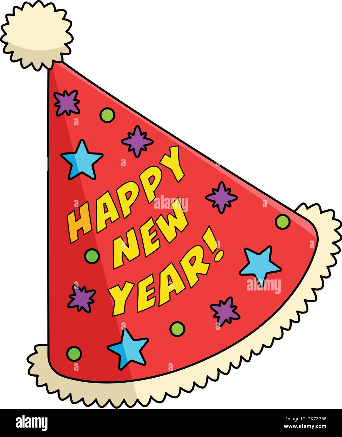 New Years Eve Party Hat Cartoon Colored Clipart Stock Vector Image