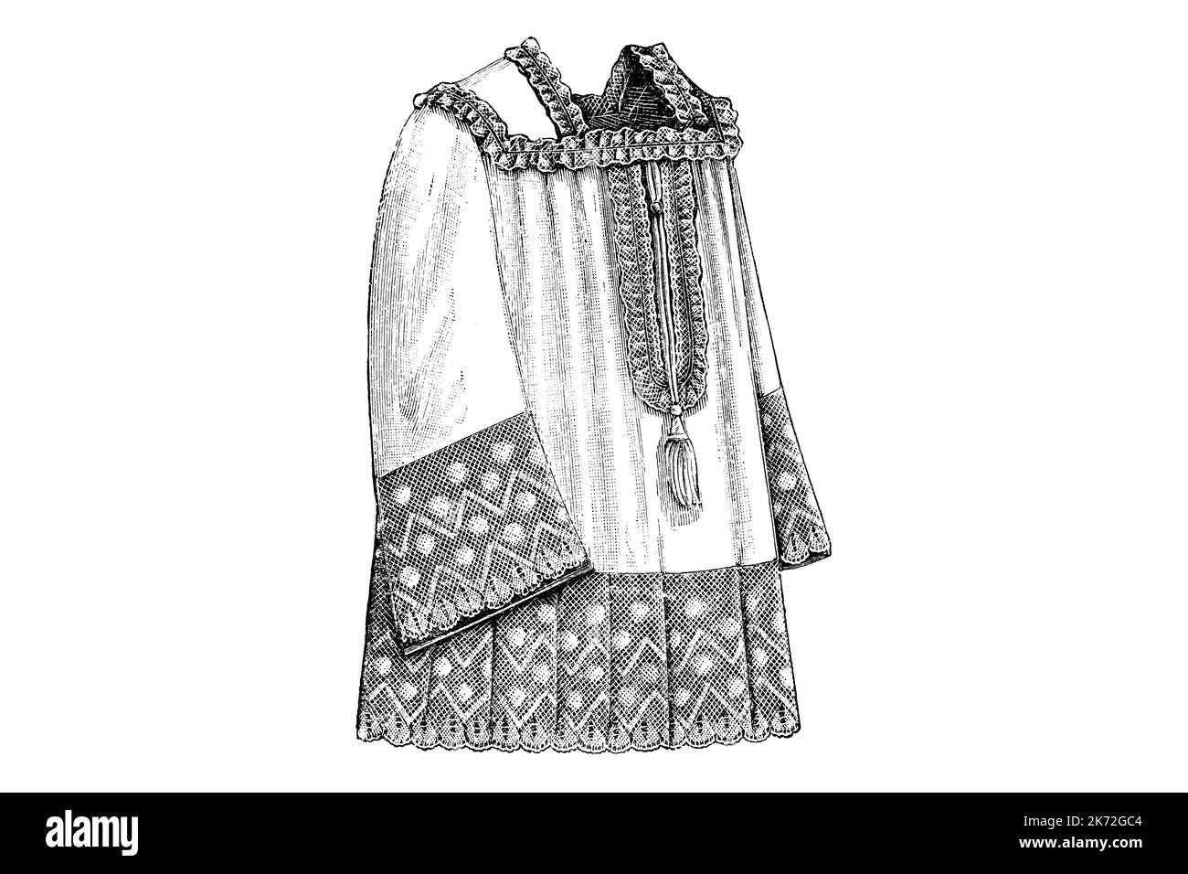Church Priest Surplice - Victorian era clothing – Vintage Illustration ...