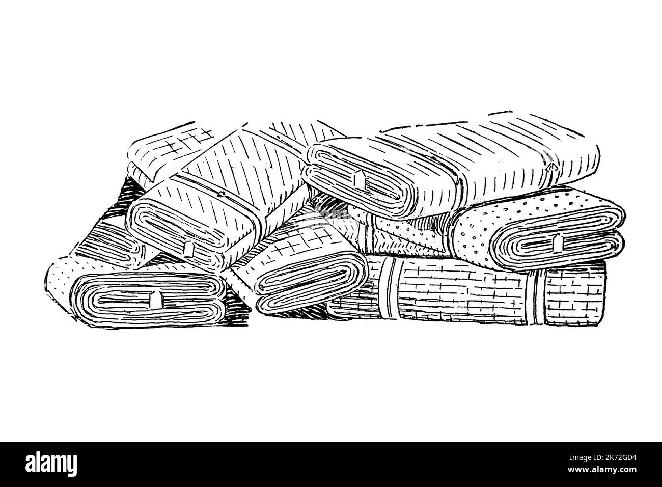 Fabric Rolls - 1910s Vintage illustration Stock Photo - Alamy