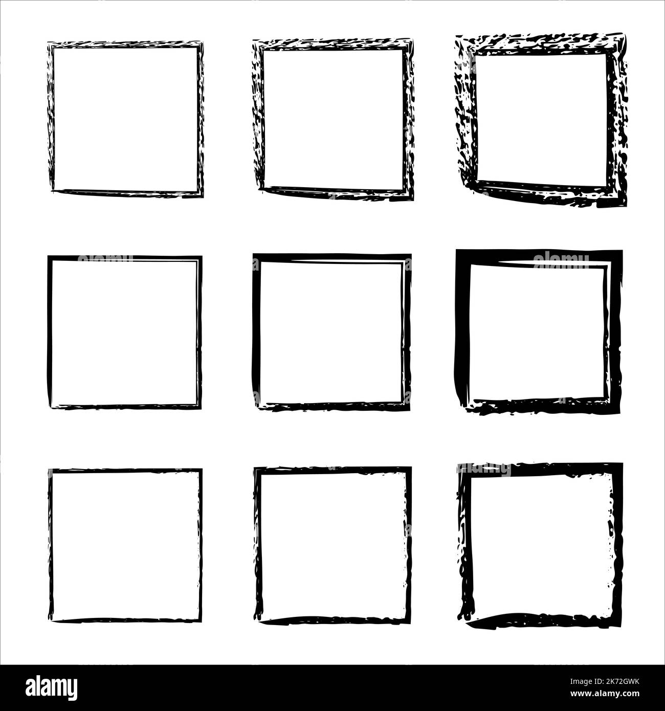 Grunge frames vector set. Vector black painted squares. Grunge style ... Grunge frames vector set. Vector black painted squares. Grunge style ...