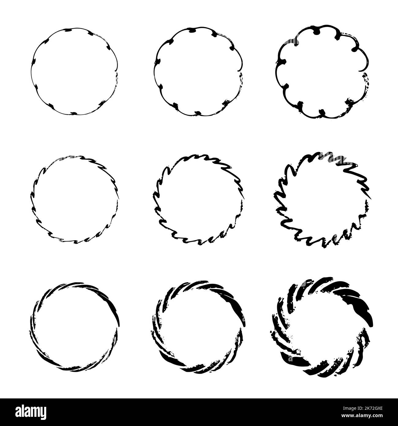 Hand drawn circles sketch. Black Vector doodle ellipses. Speed lines in ...