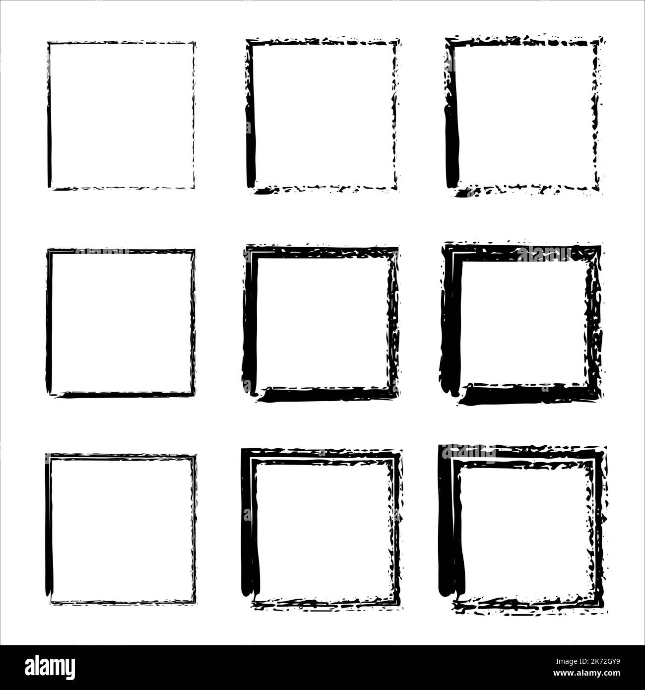 Hand drawn frames. borders set. rectangular shapes Stock Vector Image ...