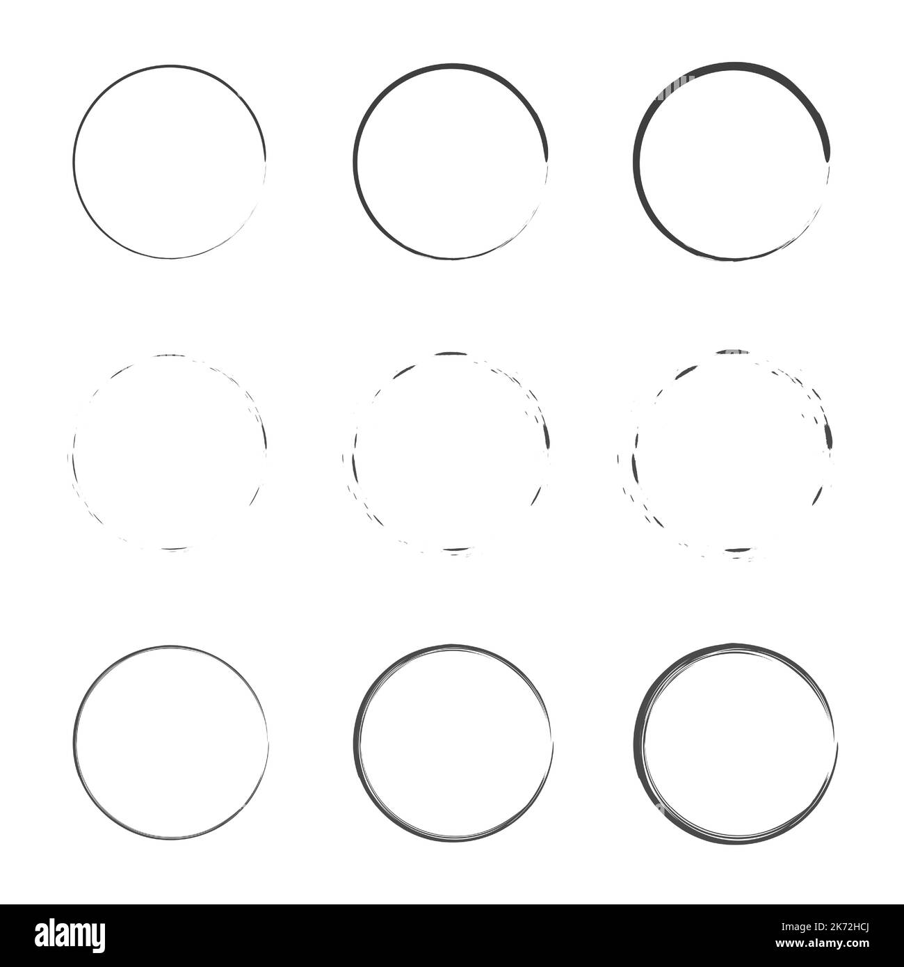 Hand drawn circles sketch. Vector grunge round shapes. Ideal for ...