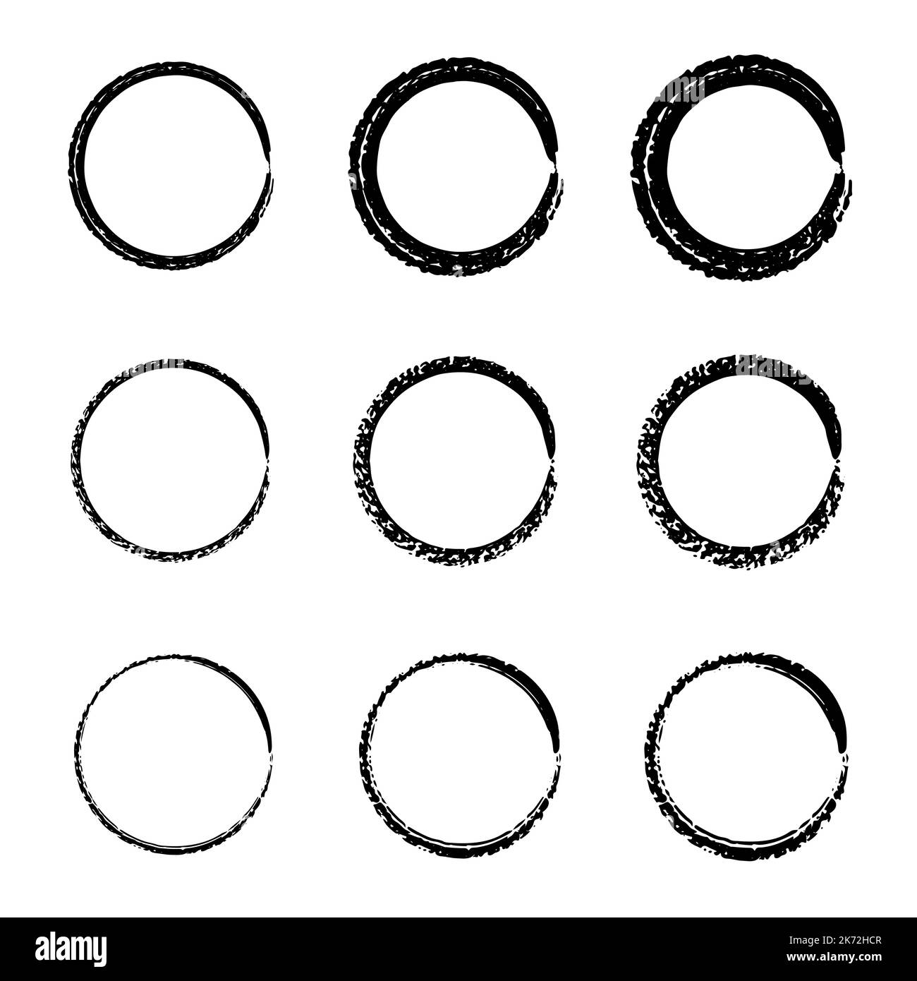 Hand drawn circles sketch frame set. Frame super set. Speed lines in ...