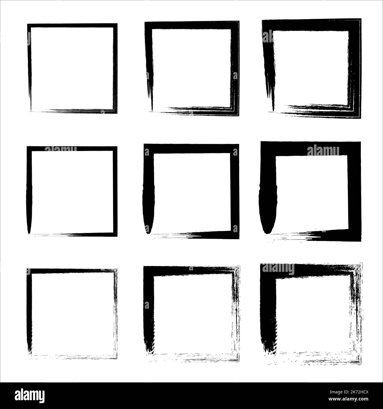 Hand drawn frames. Vector black painted squares. Set of design elements Stock Vector Image & Art ...