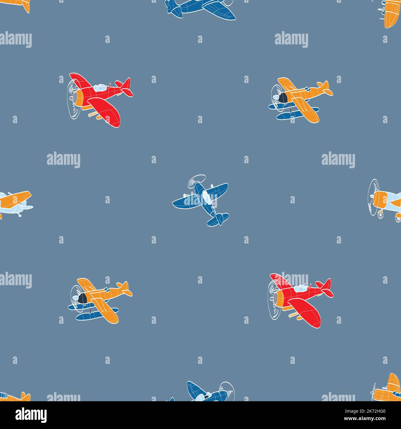 Vector seamless pattern with aircraft. Kids background with planes ...