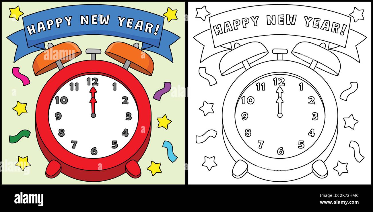 New year clock clipart hi-res stock photography and images - Alamy