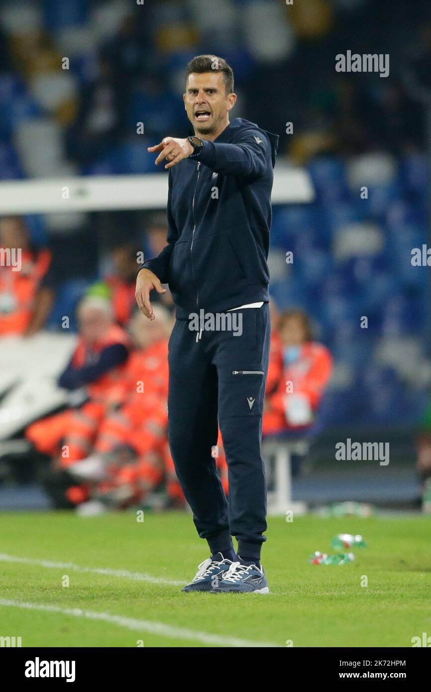 Bologna's Italian coach Thiago Motta gesticulate during the Serie A ...
