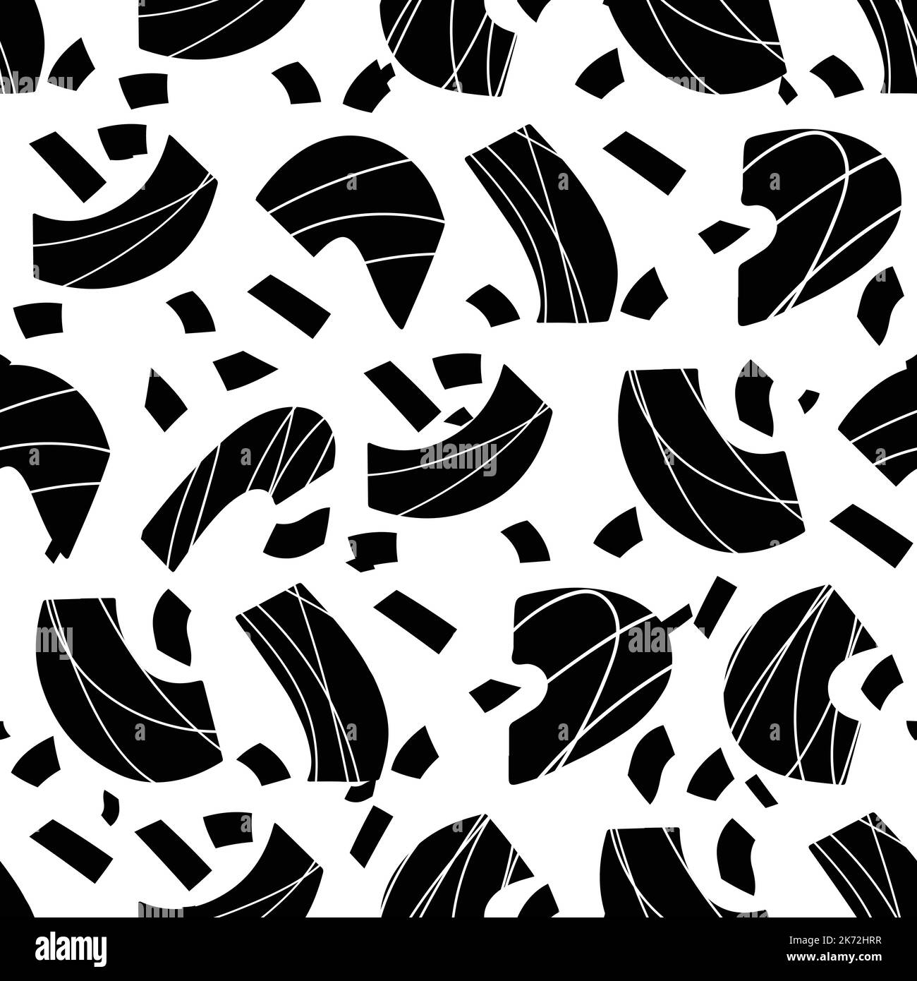 Vector geometric seamless pattern. Repeating abstract black and white ...