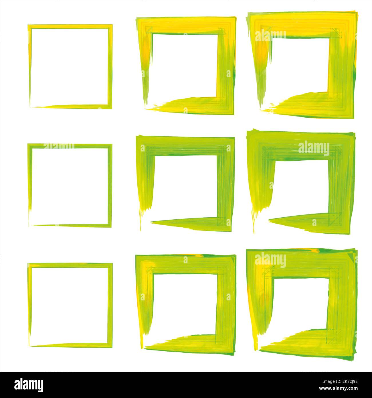 Collection Of Square Black Hand Drawn Grunge Frames Black Square Shape Borders Vector Borders
