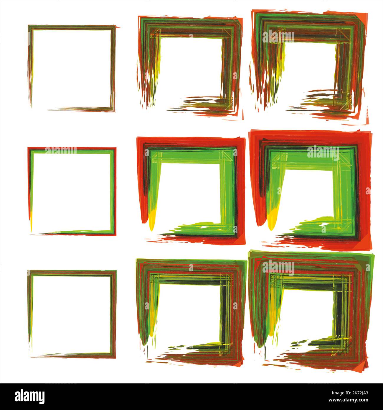 Rectangular vector frame. Vector black painted squares. Grunge style set of square shapes Stock ...