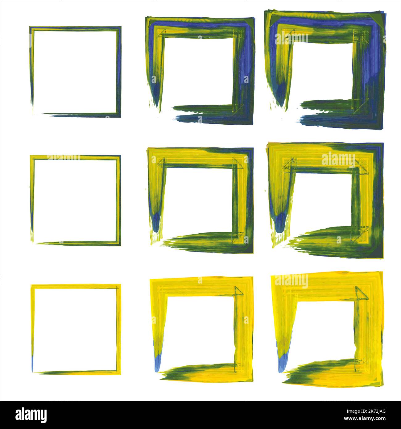 Rectangular vector frame. black square shape borders. Vector borders grunge template set Stock ...