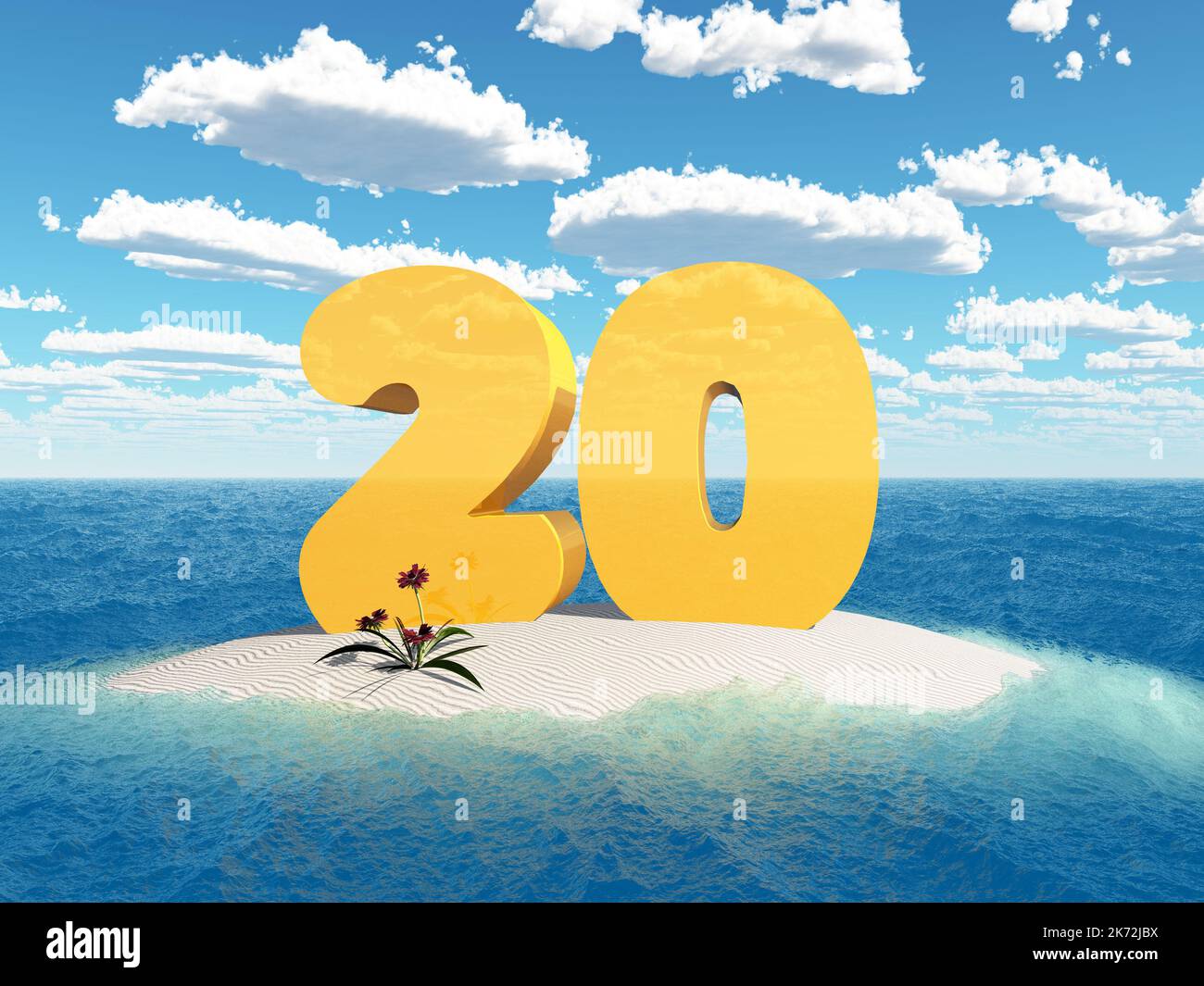 The number 20 on an island in the sea Stock Photo - Alamy