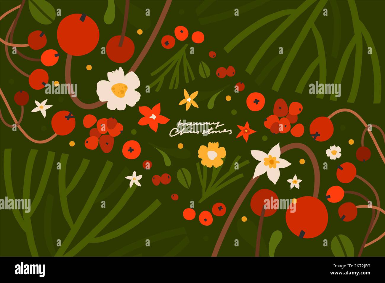 Hand drawn vector abstract graphic Merry Christmas and Happy new year ...