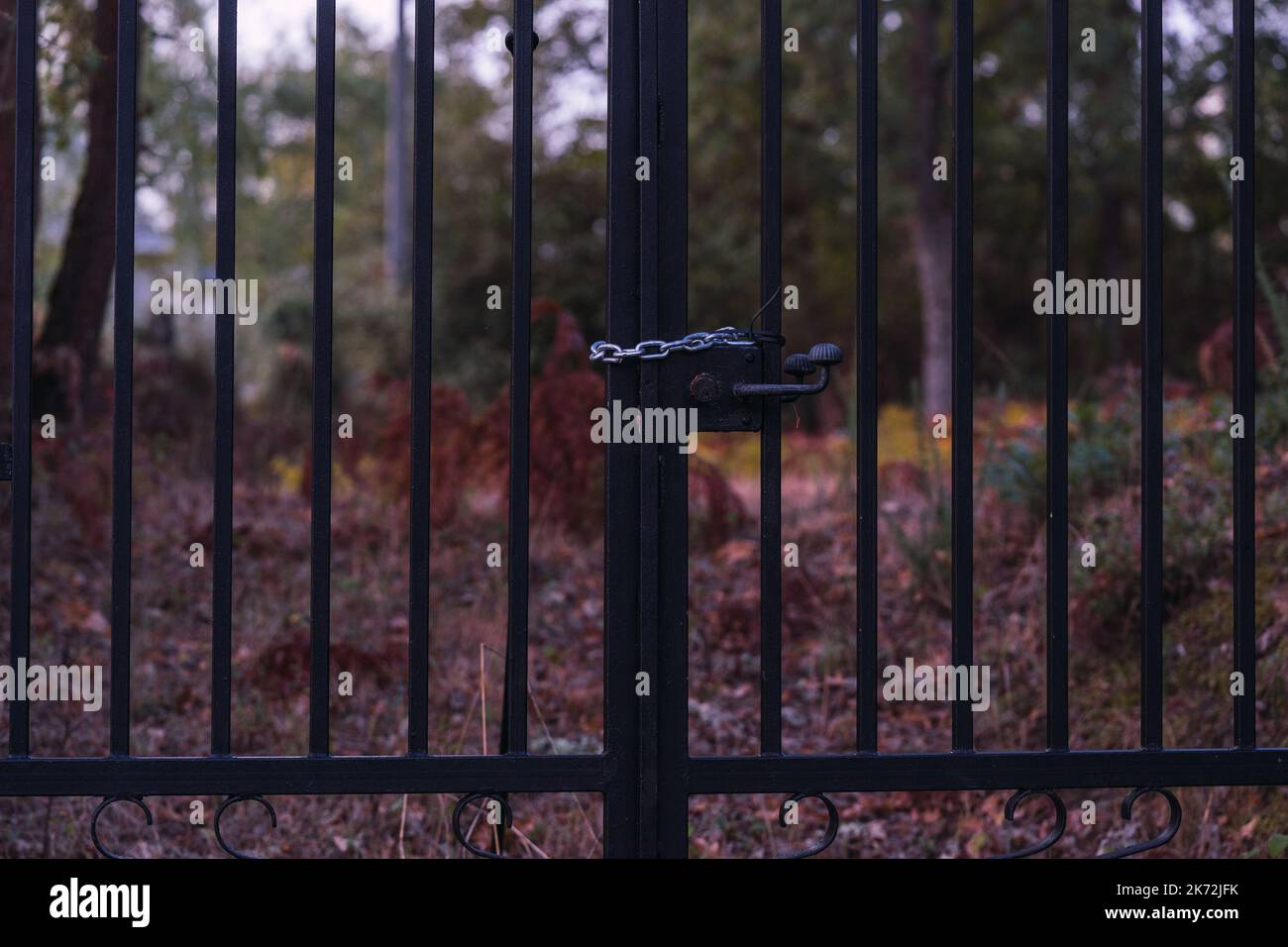 Black wrought iron gates hi-res stock photography and images - Alamy