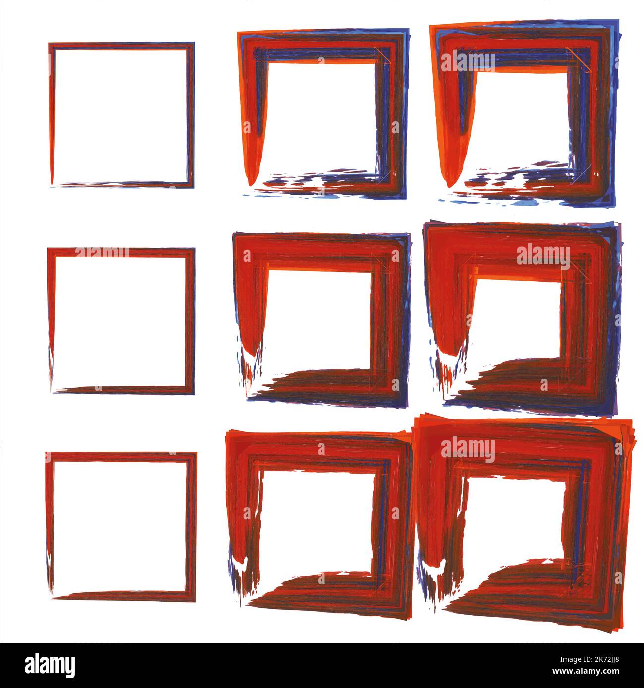 Hand Drawn Frames Black Square Shape Borders Set Of Design Elements Stock Vector Image And Art