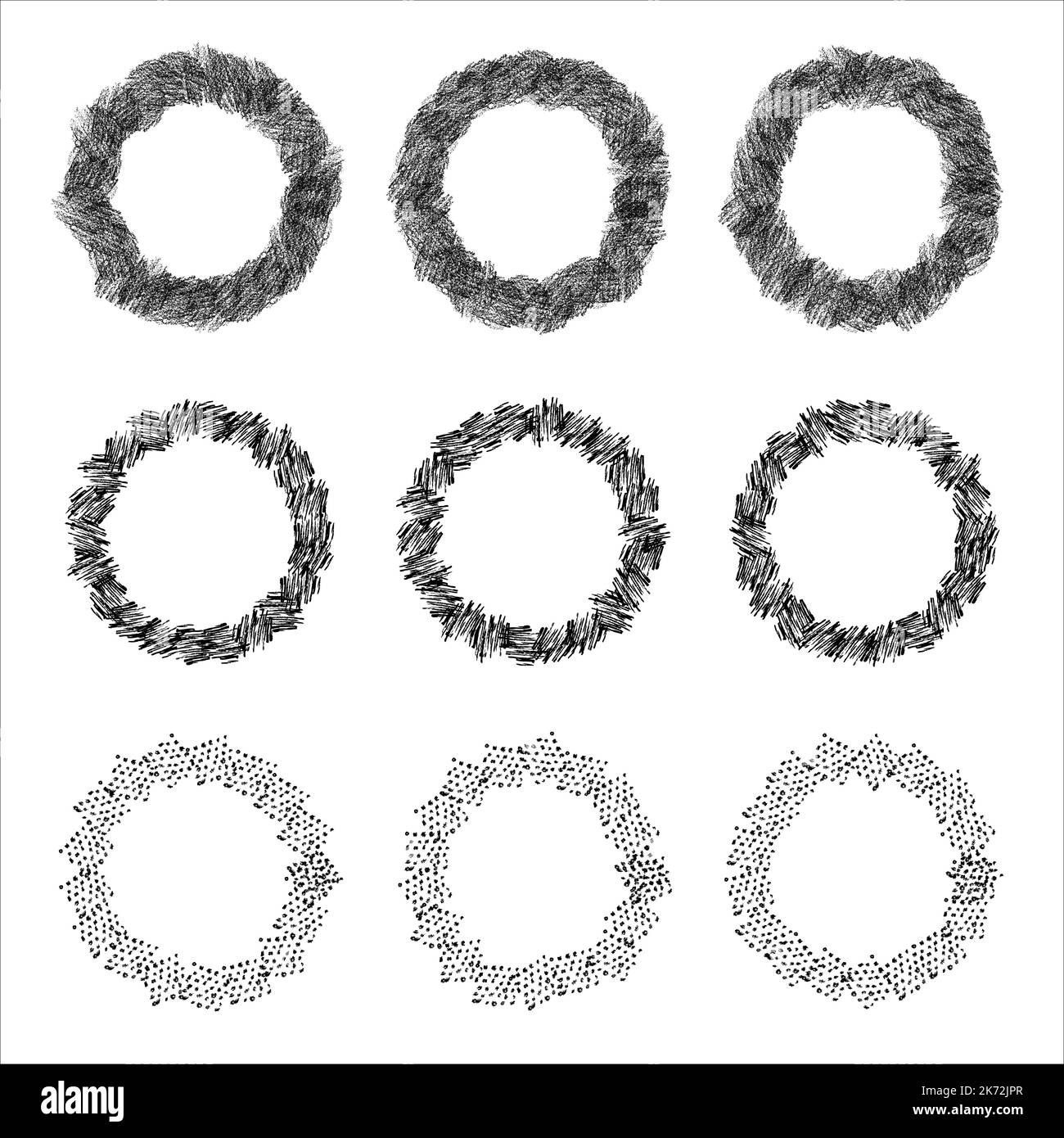 Super set of circles lines. Rounds scribble line circles. Simple hand ...
