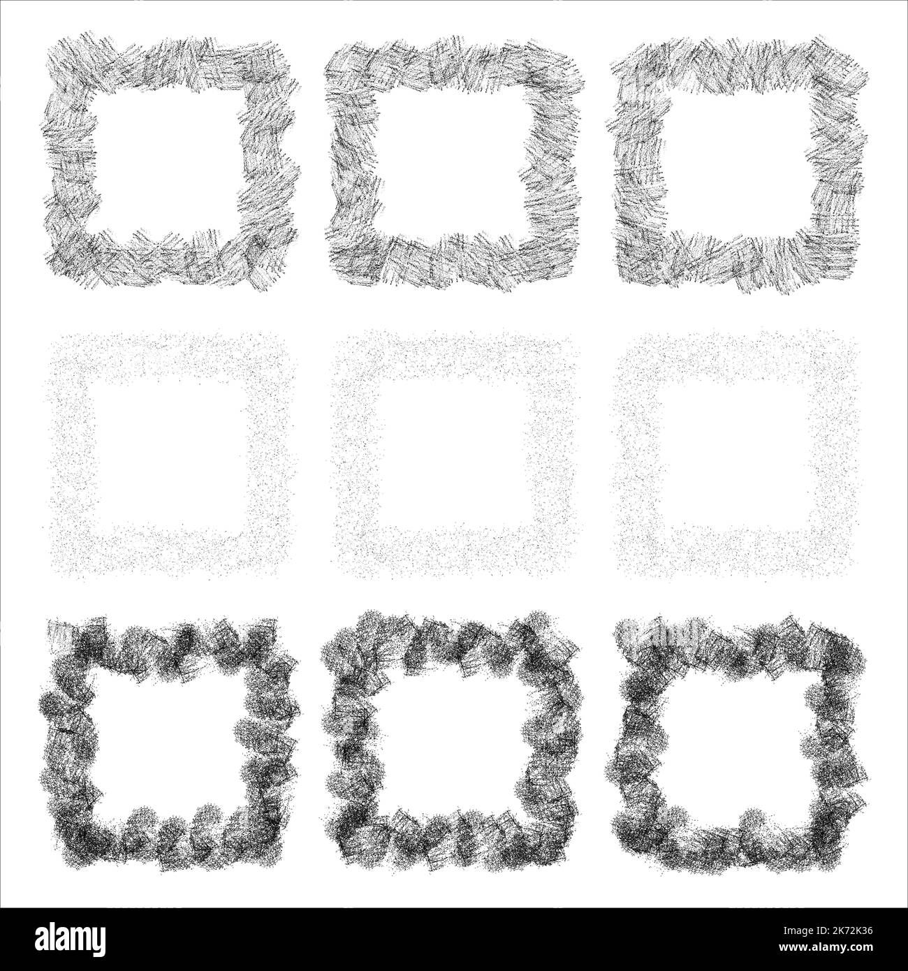 Rectangular vector frame. borders set. Set of grunge square Stock Vector Image & Art - Alamy