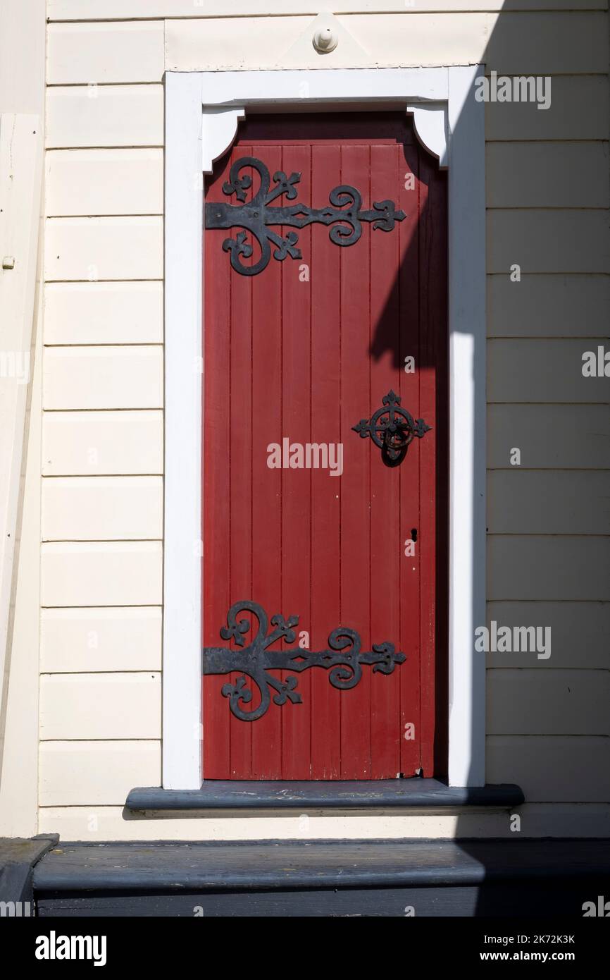 Door of Church of the Epiphany, Ormondville, Tararua District, North ...