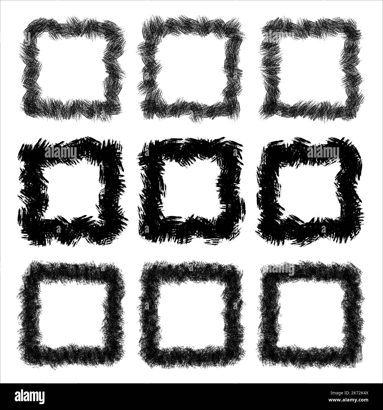 Set of grunge square. black square shape borders. rectangular shapes ...