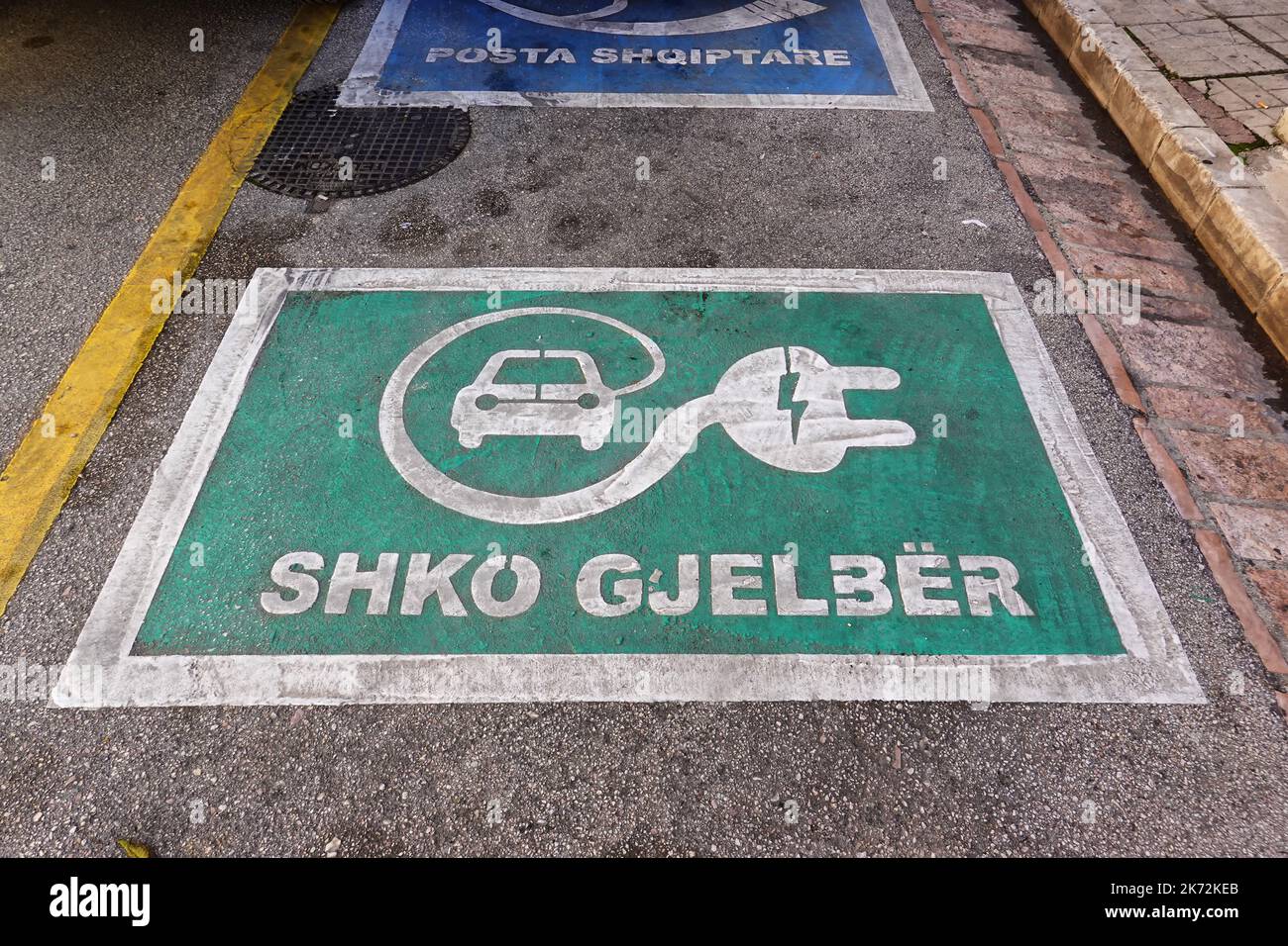 Go Green, electric vehicle charging station, post car, Saranda ...