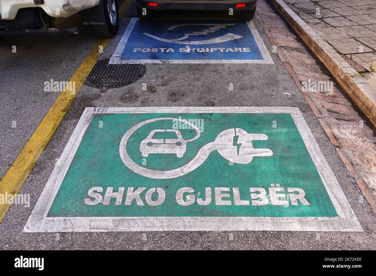 Go Green, electric vehicle charging station, post car, Saranda ...
