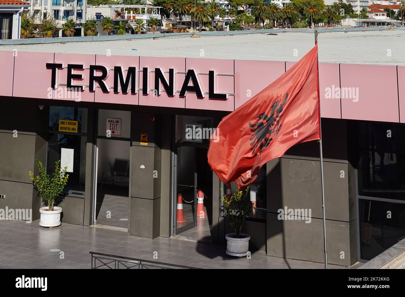 Border Control Area, Terminal, Saranda, Republic of Albania Stock Photo ...