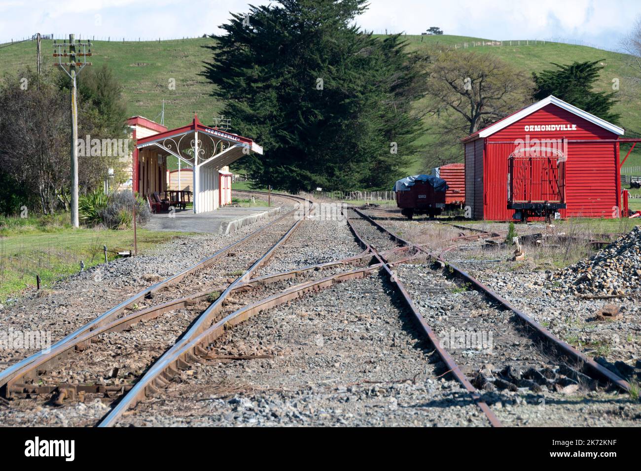 Historic restored railway station and goods shed, Ormondville, Tararua ...