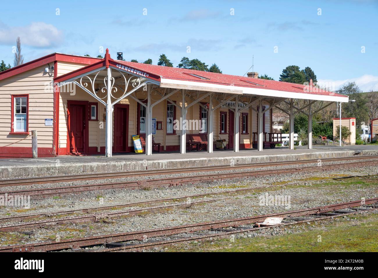 Historic restored railway station, Ormondville, Tararua District, North ...
