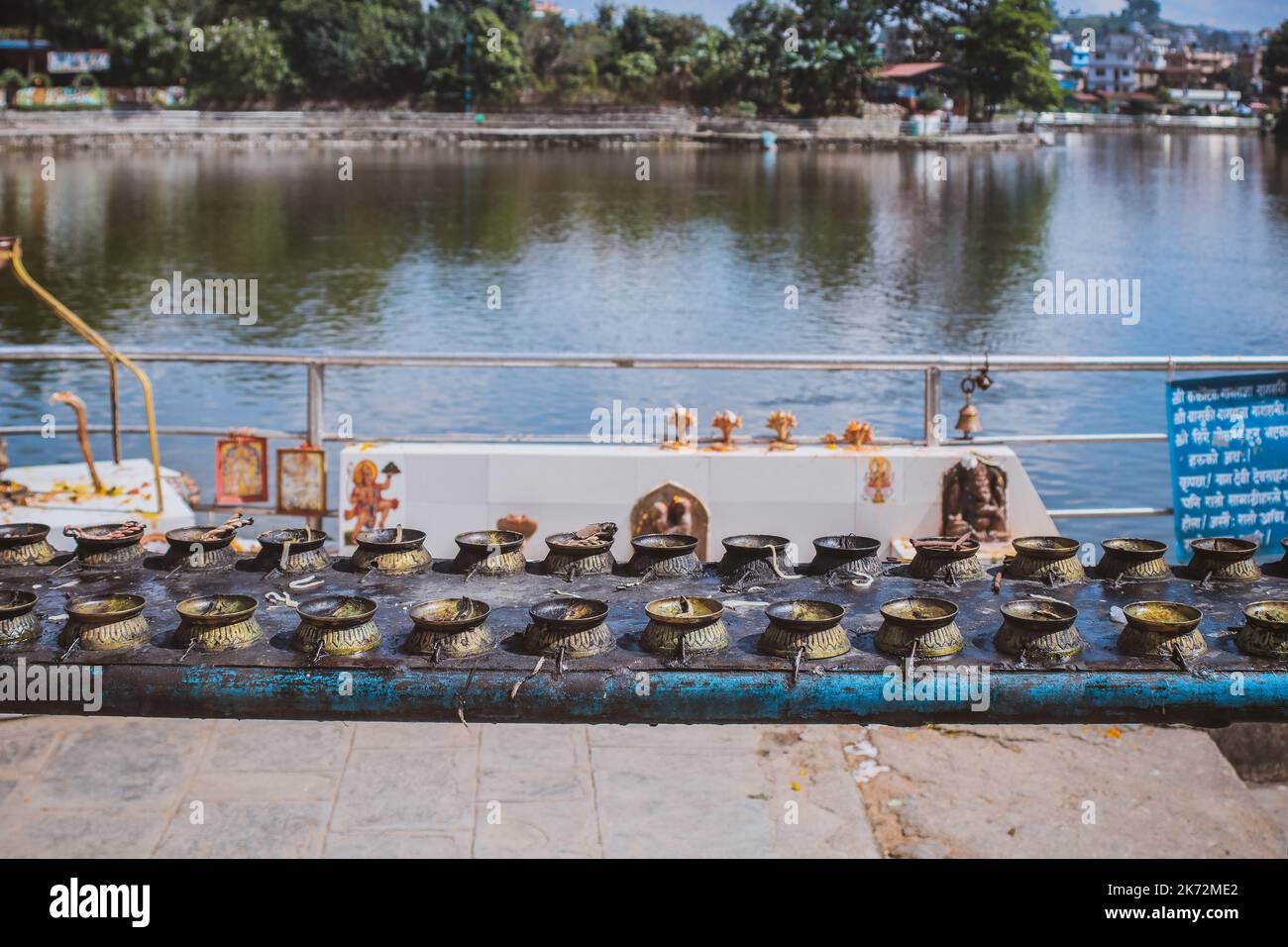 Little shrine to the Naga or Naag at Taudaha Lake, kathmandu Stock ...