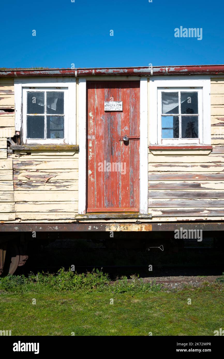 Old railway hut, Ormondville, Tararua District, North Island, New ...