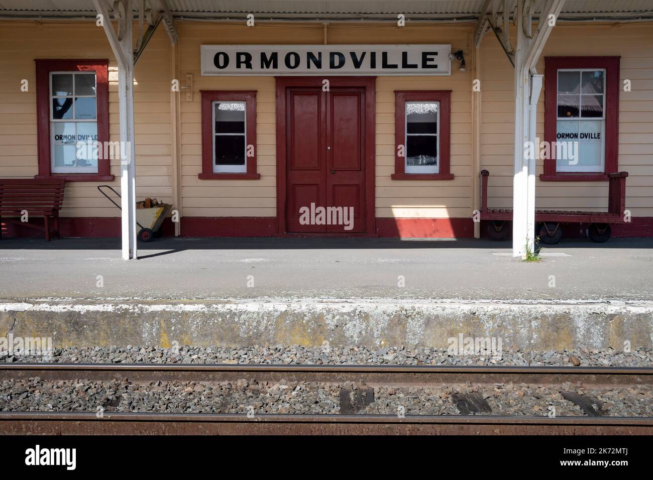 Historic restored railway station, Ormondville, Tararua District, North ...